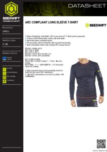 Beeswift CARC22 Arc Compliant Long Sleeve Thermal T-Shirt Declaration ...